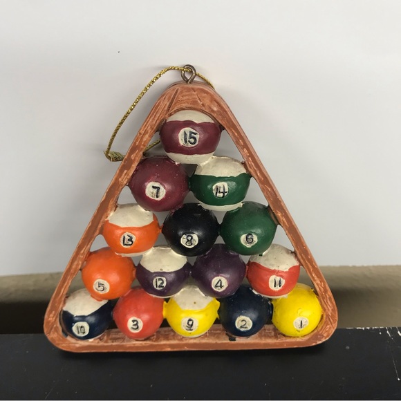 Vintage | Holiday | Vintage Pool Ball Billiards Triangle Rack Christmas ...